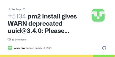 Pm2 Install Gives Warn Deprecated Uuid340 Please Upgrade To Version