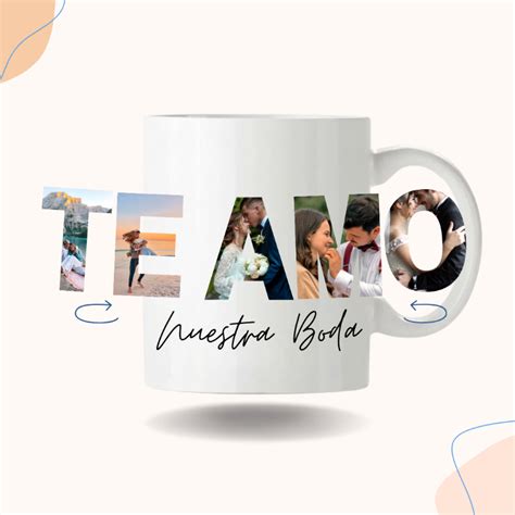 Taza Frase Te Amo Con Fotos Regalo Romántico Cristal Plaque