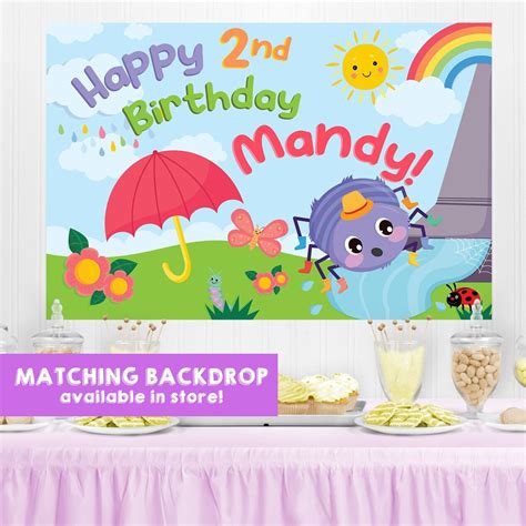 Itsy Bitsy Spider Birthday Cake Topper Editable Printable Etsy Australia