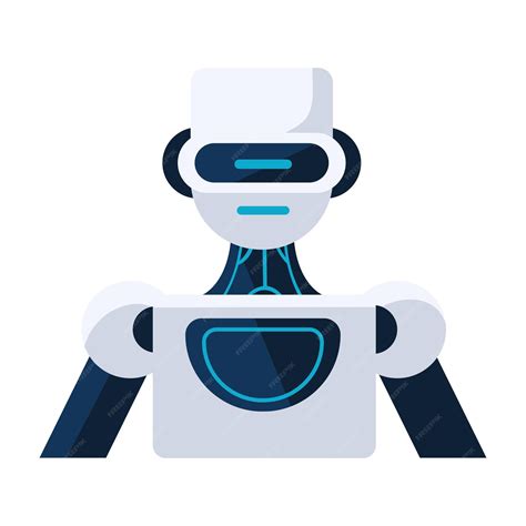 Premium Vector Ai Technology Robot Front View Icon Isolated