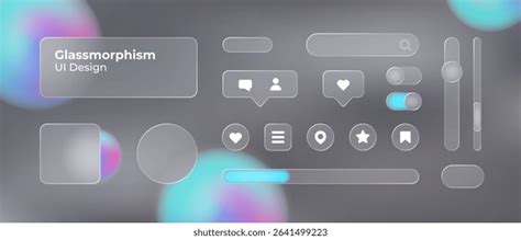 Glassmorphism Ui User Interface Elements Mobile Stock Vector Royalty Free 2641499243
