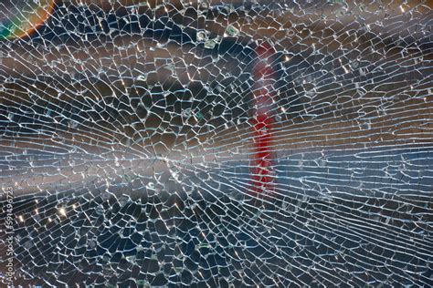Broken Tempered Glass Exterior Outdoor Background Cracks On Broken