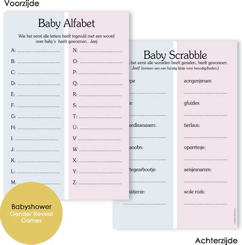 BSG321 Babyshower Invulkaarten 20 Stuks Babyshower Invulkaarten