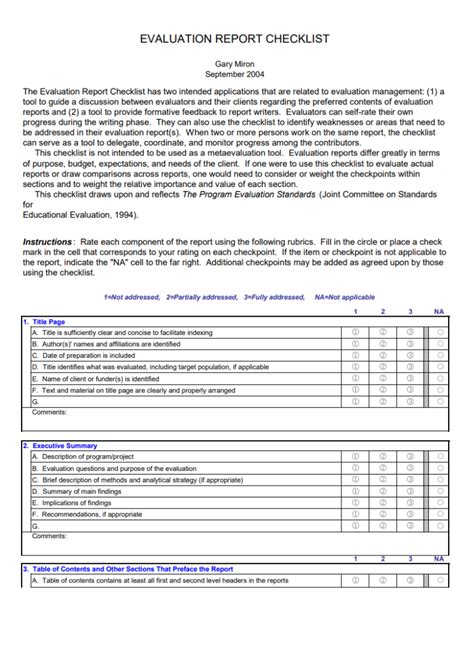 Evaluation Report Example Free Report Examples