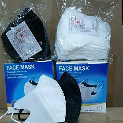 Jual Duckbill Face Mask Garis Putih Isi 50 Pcs Kotak Biru Masker