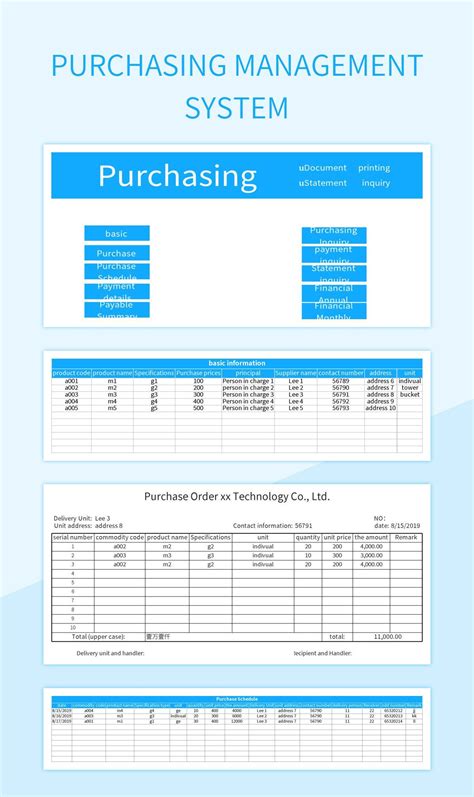 Purchasing Management System Excel Template And Google Sheets File For Free Download Slidesdocs
