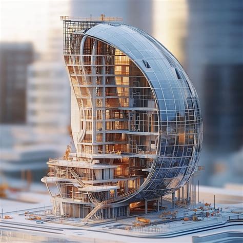 Construction Site Showcasing Innovative Building Design Premium Ai