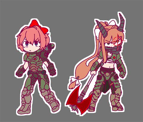 Smol Sayori And Monika Doom Stuff Stay Tuned Or Check Out My Twitter