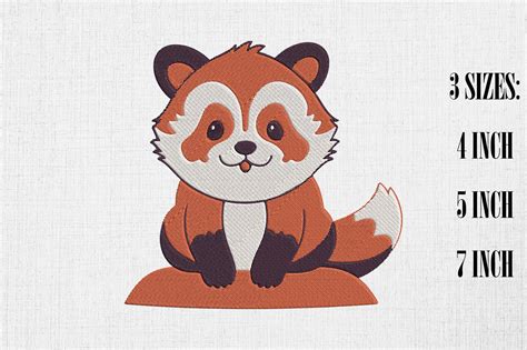 Cute Red Panda Embroidery Design · Creative Fabrica