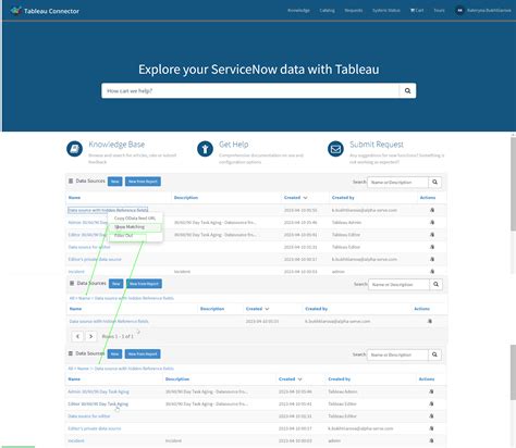 Tableau Servicenow Integration Guided Setup