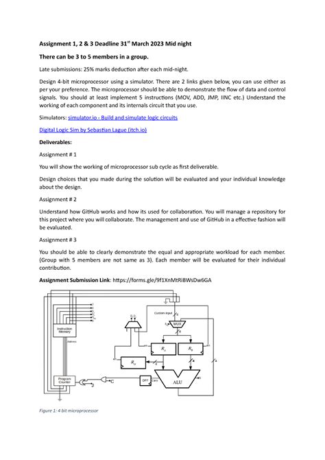 Microprocessor Assignments Assignment 1 2 And 3 Deadline 31st March