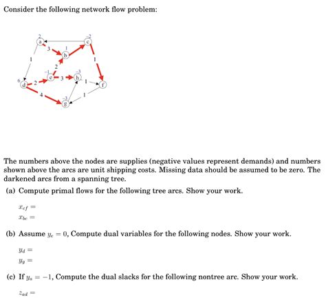 Solved Consider The Following Network Flow Problem The