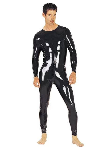 Neck Entry Latex Catsuit With Crotch Zip Latexcharms