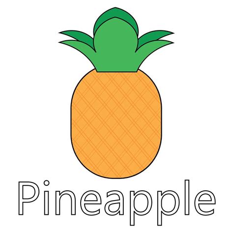 Fruit Series Vector Cute Pineapple Fruit Vector Great For Learning