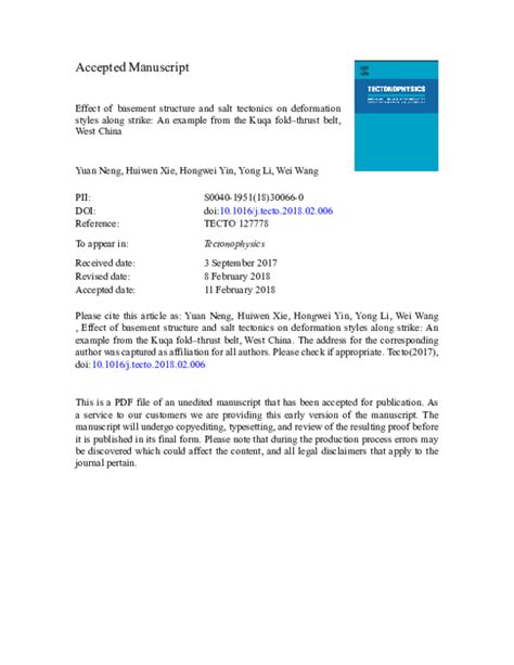 Pdf Effect Of Basement Structure And Salt Tectonics On Deformation