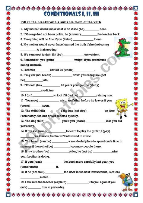 Conditional Sentences 123 Esl Worksheet By Pirchy