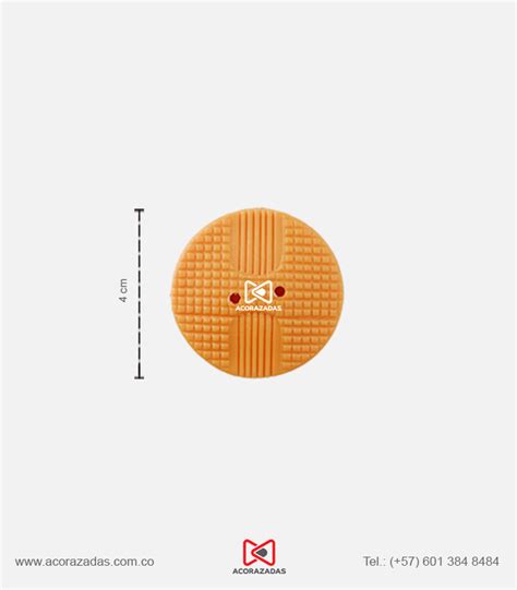 Botón plástico redondo trama puntos línea vertical naranja Acorazadas