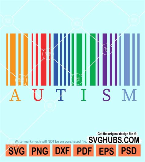 Autism Colorful Barcode Svg Autism Svg Autism Barcode Svg Autism