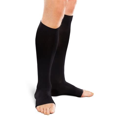 Ease Opaque Unisex Open Toe Compression Knee High 15 20 Mmhg