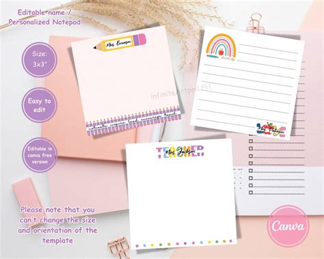 editable name teachers notepad custom name memopad editable name