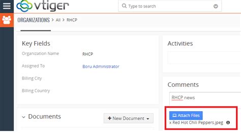 Vtiger 7 Feature Add Attachments On Comments Boru Inc