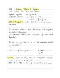 Lecture Notes For Differential Equations Biology And Chemistry Free