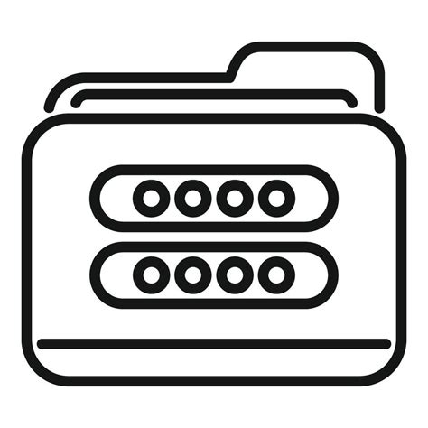 Folder Password Icon Outline Vector Data Secure 38949854 Vector Art At