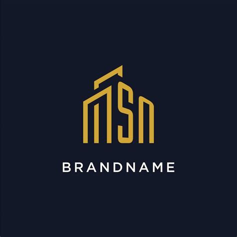 Sn Initial Monogram With Building Logo Design 27135876 Vector Art At
