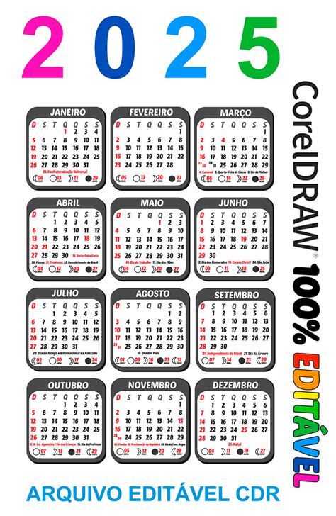 Calendário 2025 Com Feriados E Luas Calendário 2025