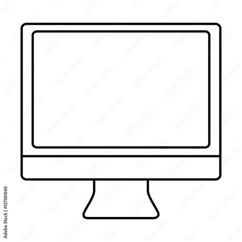 Monitor Computer Icon Over White Background Vector Illustration Stock