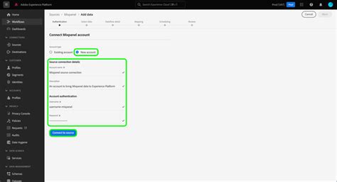 Create A Mixpanel Source Connection In The Ui Adobe Experience Platform