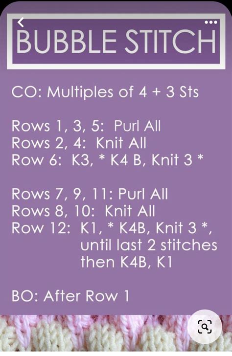 Bubble Stitch Pattern For Crochet And Knitting