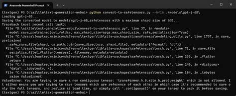 Convert To Safetensor Sparse Tensor Error · Issue 134 · Oobaboogatext Generation Webui · Github