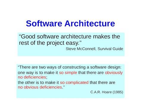 Pptx Software Architecture Good Software Architecture Makes The Rest