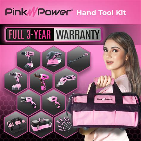 Pink Power 189 Piece Pink Tool Set For Women Tool Kit For House Home