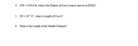 Solved 3 Using The Layout For Horizontal Curve Formulas And Chegg Com