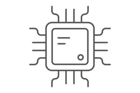 Cpu Thin Line Icon Graphic By Fox Design Creative Fabrica
