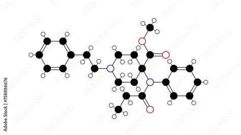 Carfentanil Molecule Structural Chemical Formula Ball And Stick Model Isolated Image Opioid