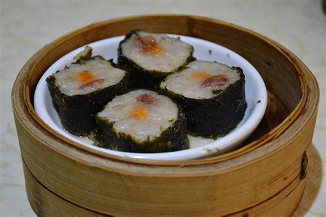 Steam Japanese Siomai Food Menu Meal Wrap Japanese Photo Background And