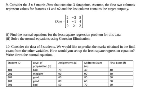 Solved Consider The Matrix Data That Contains Chegg
