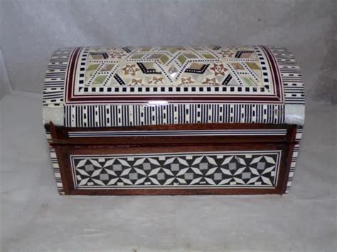 ANCIENNE BOITE À bijoux coffret en bois marqueterie nacre et autres EUR PicClick FR