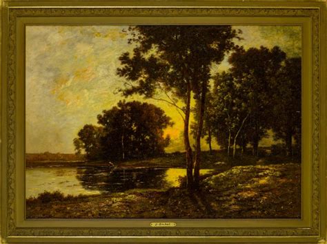 Lot LÉon Richet French 1847 1907 Sunset Oil On Canvas 22 1 2 X 32