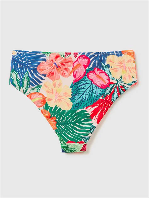 High Waisted Floral Swim Bottoms Multi Color Benetton