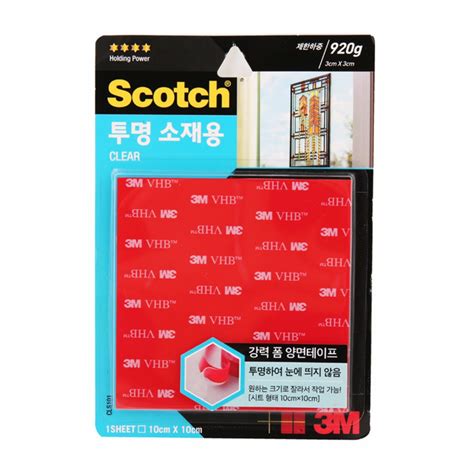 3m 스카치 강력 투명 소재용 폼 양면테이프 10cm10cm 홈플러스