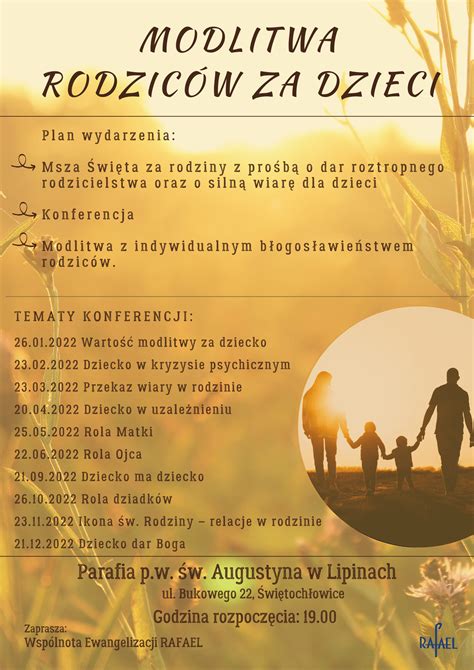MODLITWA RODZICÓW ZA DZIECI TERMINY Rafael