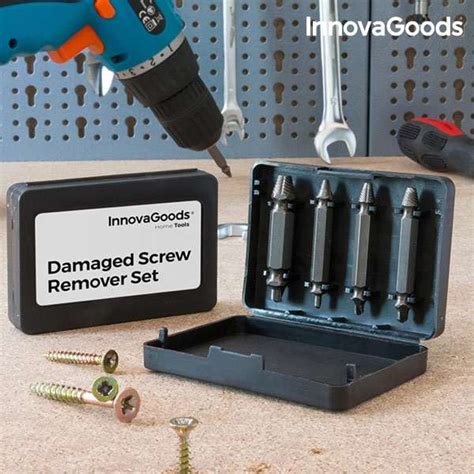 Svedri Za Odstranjevanje Poškodovanih Vijakov Innovagoods 4 Kosi