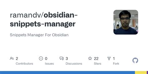 GitHub Ramandv Obsidian Snippets Manager Snippets Manager For Obsidian
