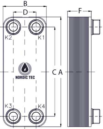 Échangeur de chaleur à plaques Nordic Tec Ba 115 120 2 4300kW