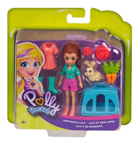 Polly Pocket Muñeca Modelo Lila Y Su Conejito Cuotas Sin Interés