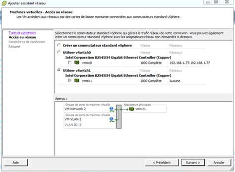 Créer des VLANs sur un vSwitch VMWare et routage inter VLANs sur un